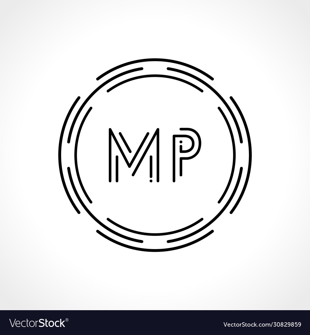 Initial mp letter logo design template abstract Vector Image