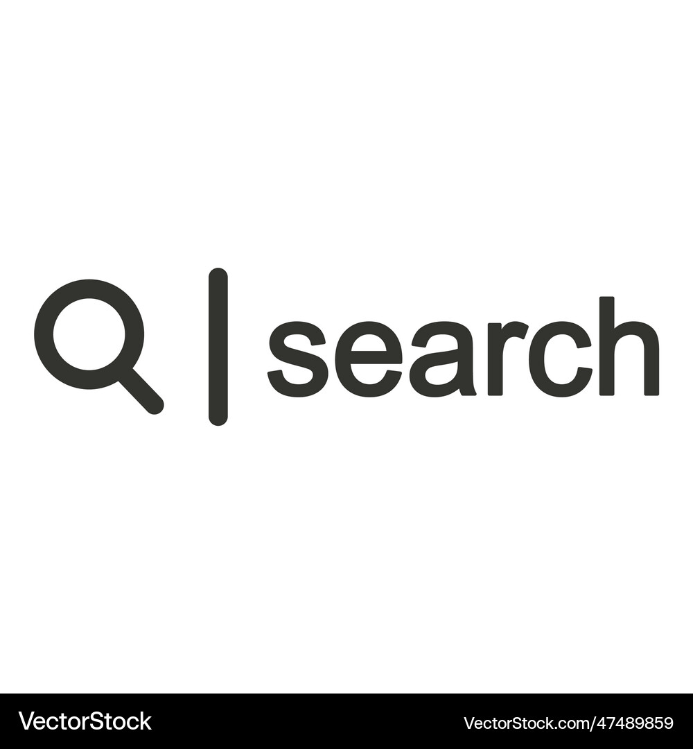 Magnifying glass search button icon search bar Vector Image