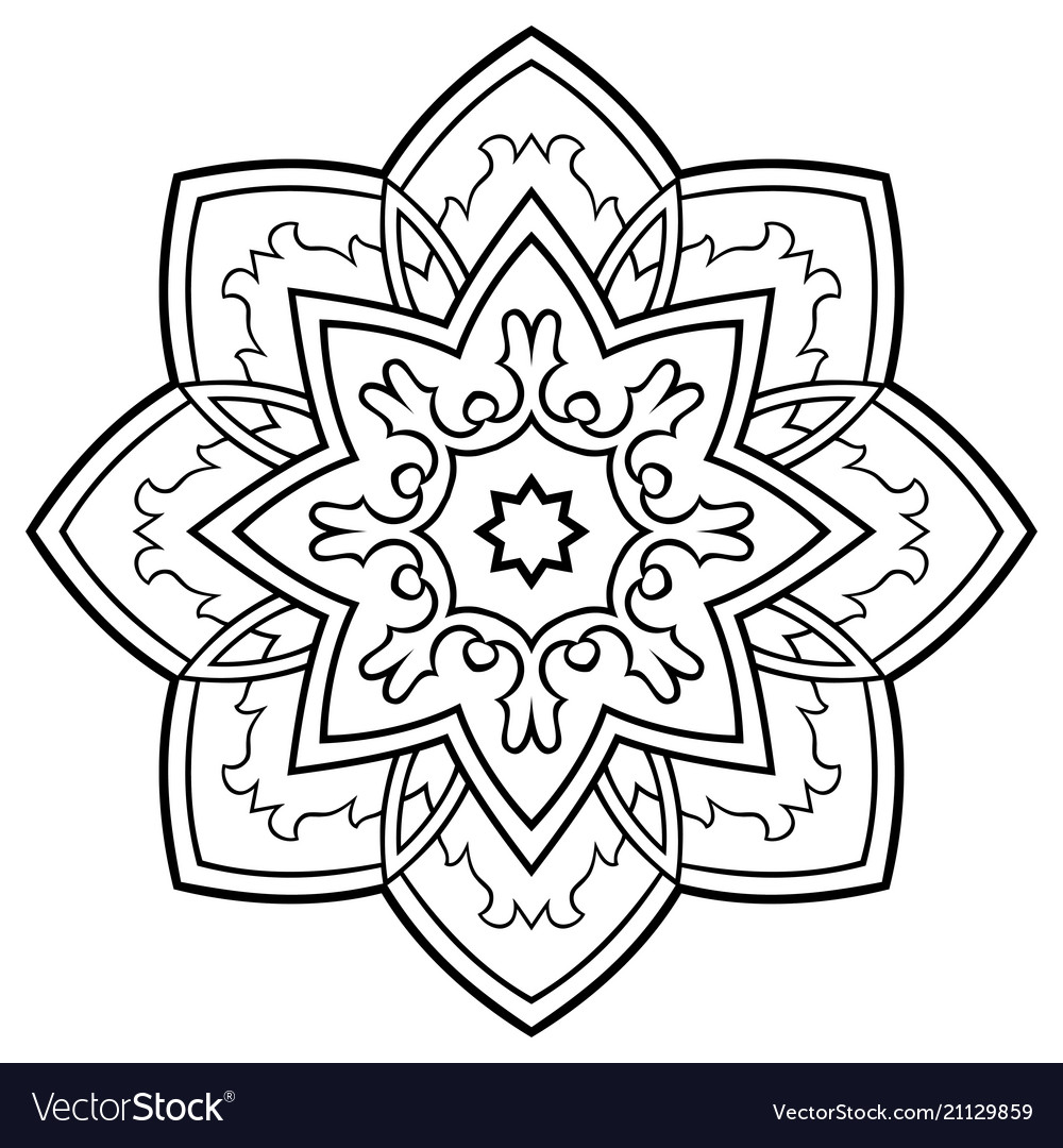 Ornamental simple mandala Royalty Free Vector Image Ornamental simple mandala Royalty Free Vector Image