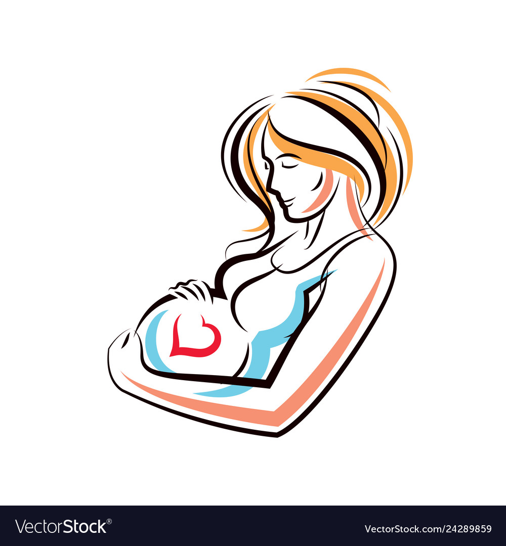 Pregnant Woman Elegant Body Silhouette Placed In Vector Image