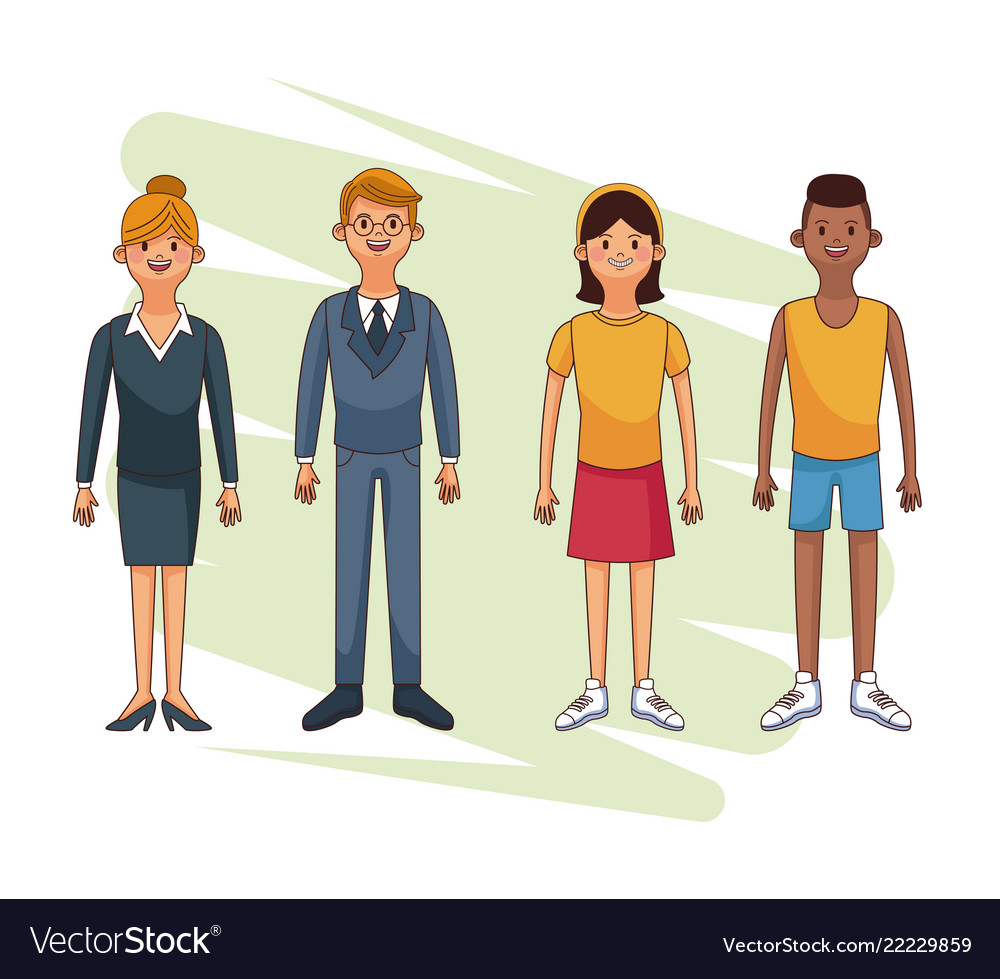 Set of young people Royalty Free Vector Image - VectorStock