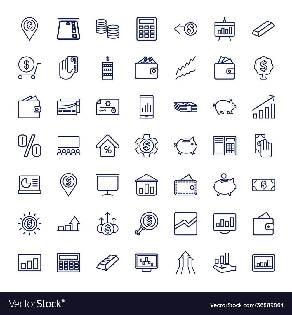 Financial icons Royalty Free Vector Image - VectorStock