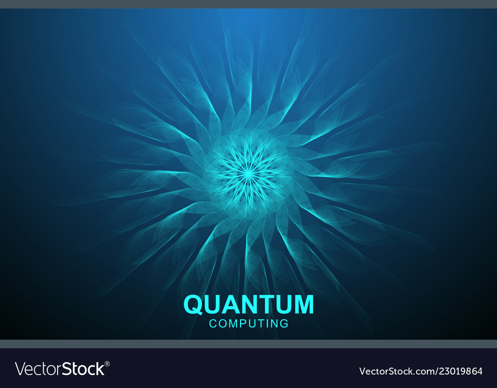 Quantum computer technology concept deep learning Vector Image