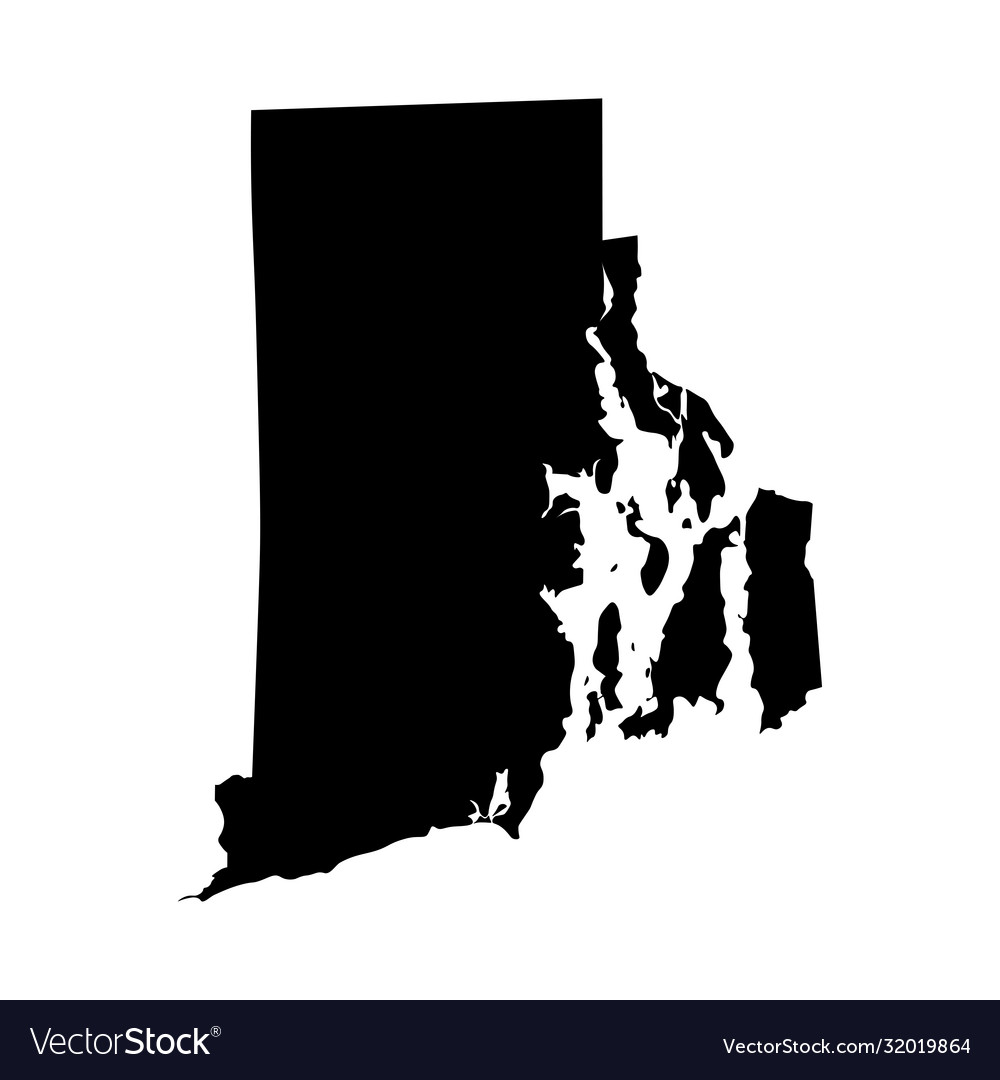 Rhode island ri state border usa map solid Vector Image