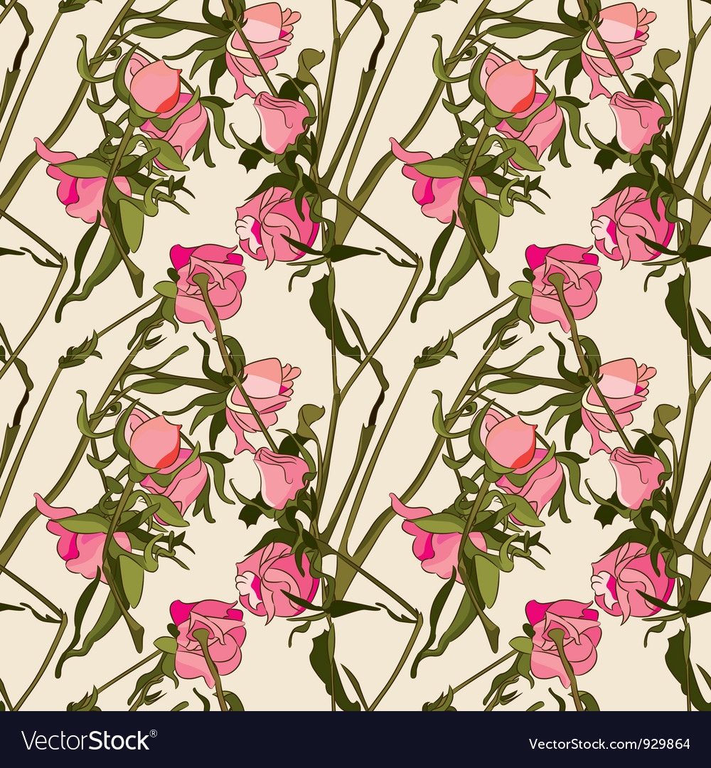 Seamless pattern roses Royalty Free Vector Image