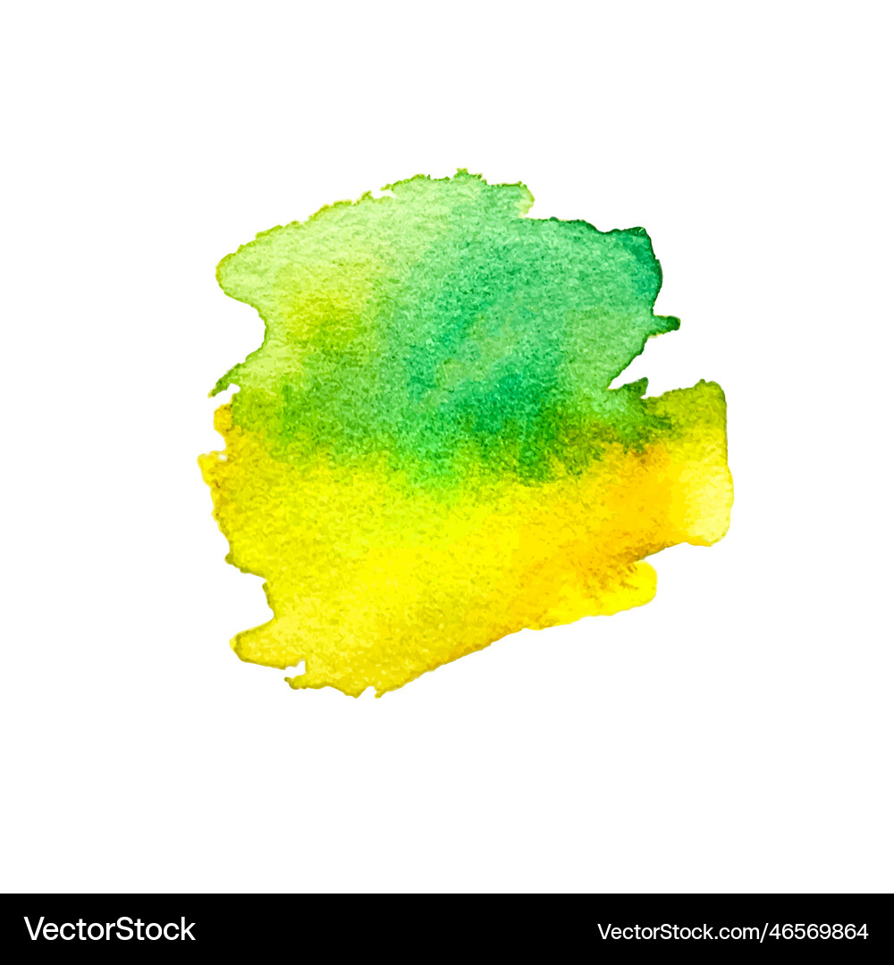 Yellow green watercolor stain Royalty Free Vector Image