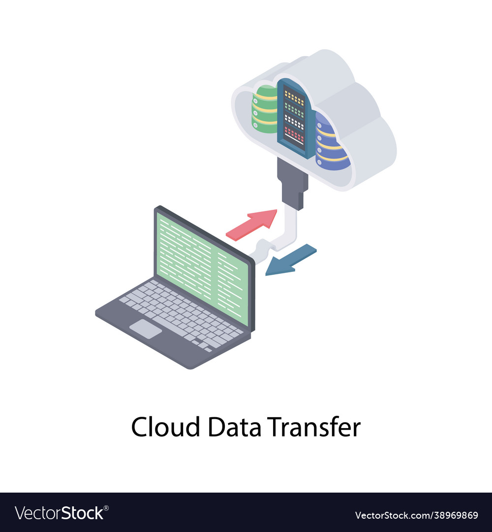 Cloud data transfer Royalty Free Vector Image - VectorStock