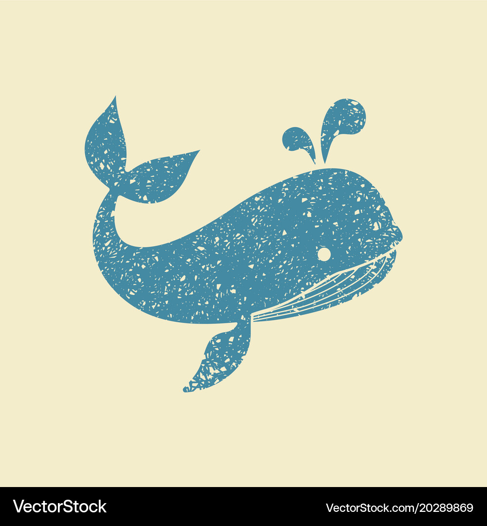 Flat icon of a whale Royalty Free Vector Image