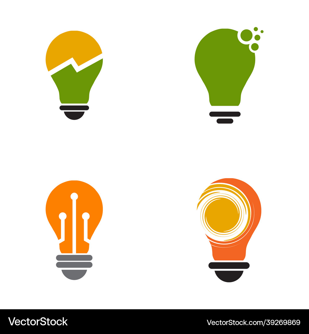 Light bulb electric logo design template Vector Image