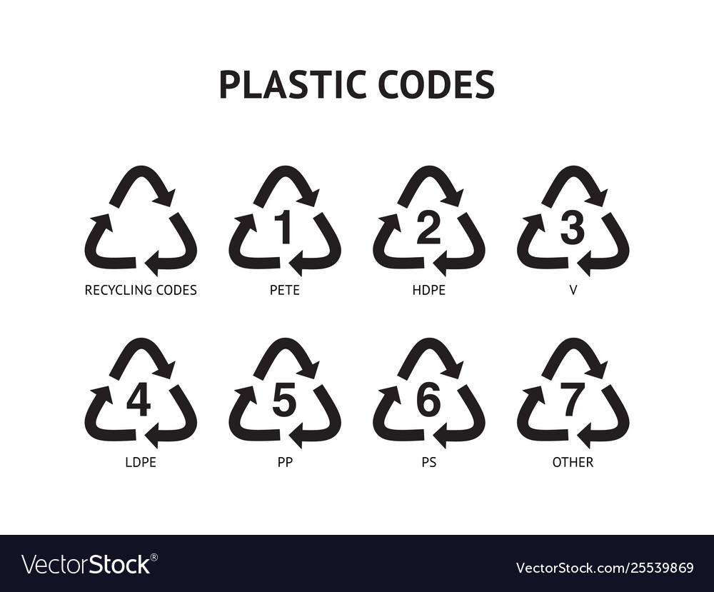 Recycle plastic code set Royalty Free Vector Image