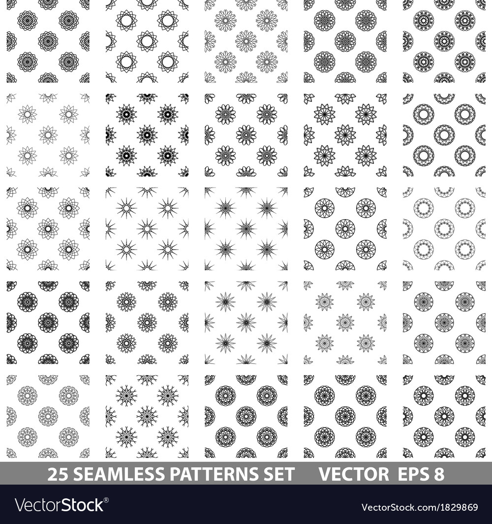 Seamless patterns set Royalty Free Vector Image