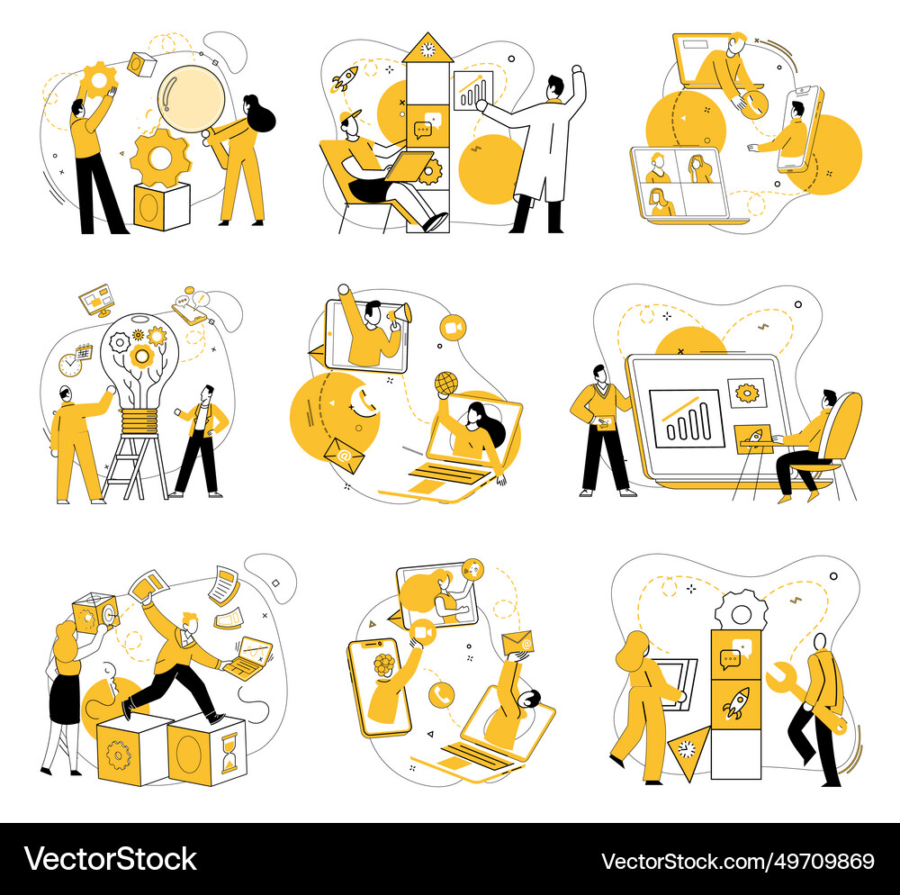 Team strategy achieve progress by fostering Vector Image