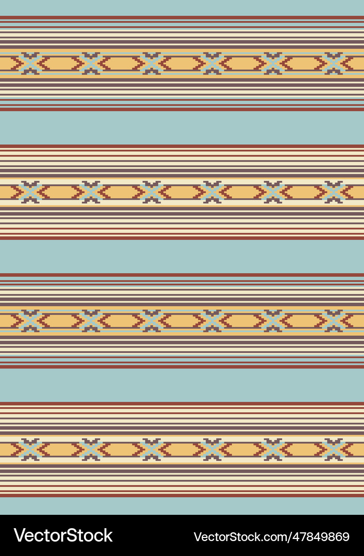 Tribal seamless pattern in blue and beige native Vector Image
