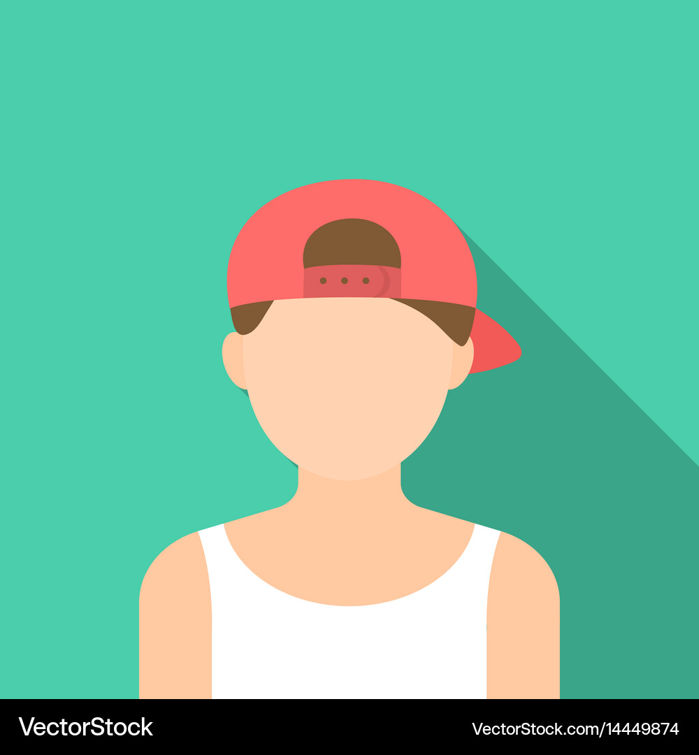 Boy with Cap Flat Icon Royalty Free Vector Image