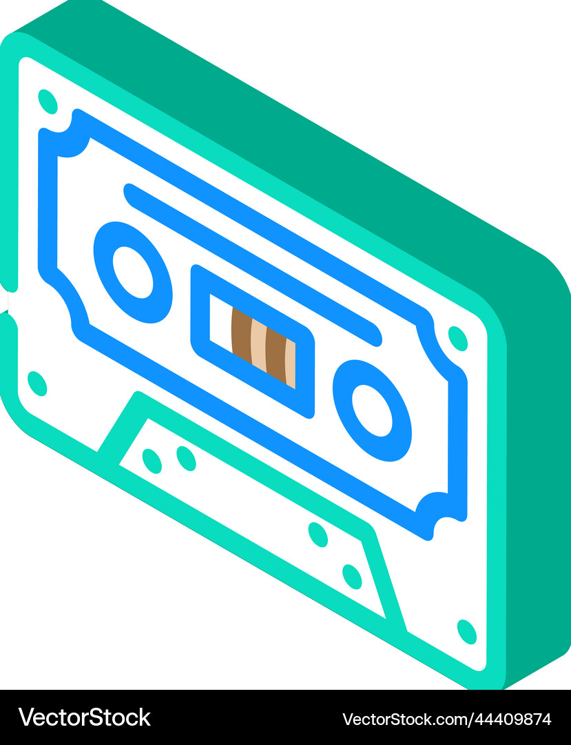 Cassette audio retro gadget isometric icon Vector Image