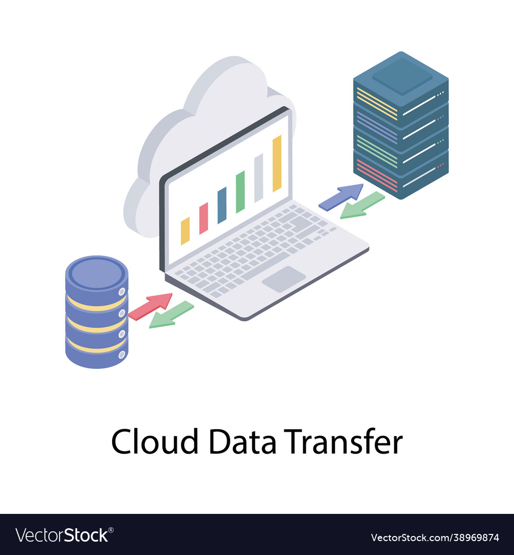 Cloud data transfer Royalty Free Vector Image - VectorStock Cloud data transfer Royalty Free Vector Image - VectorStock