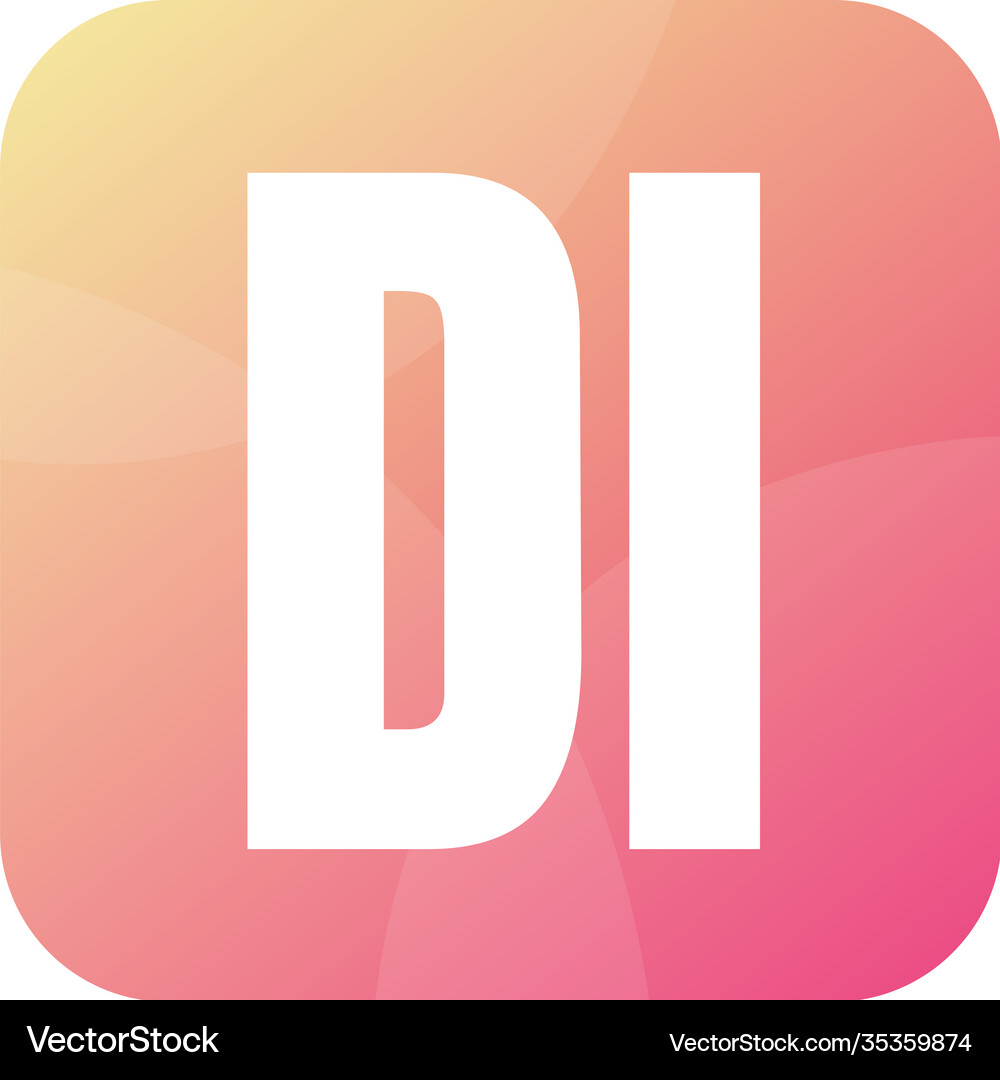 Di letter logo design with simple style Royalty Free Vector