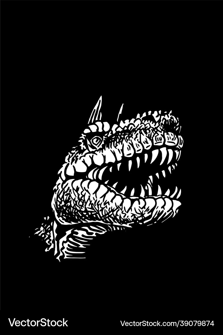 Graphical 3d portrait of carnotaurus isolated Vector Image