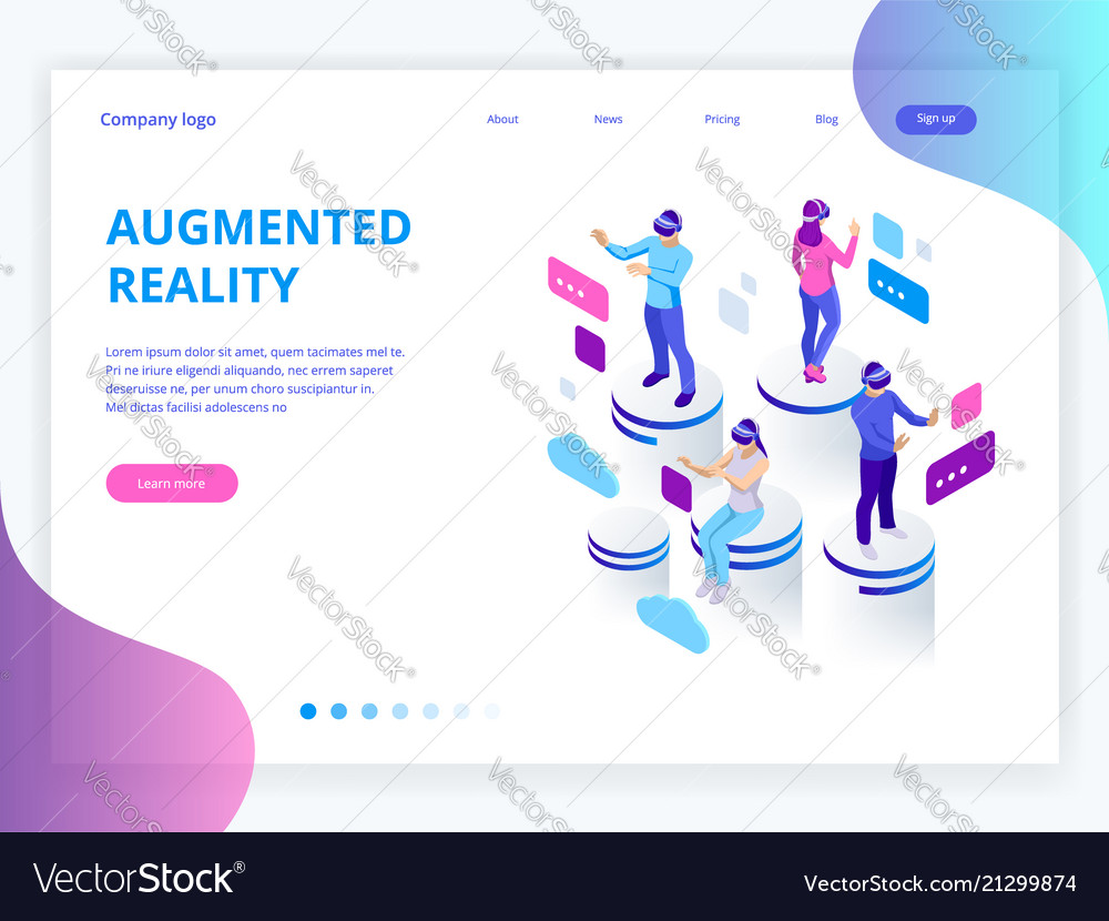 Isometric virtual reality augmented reality Vector Image Isometric virtual reality augmented reality Vector Image