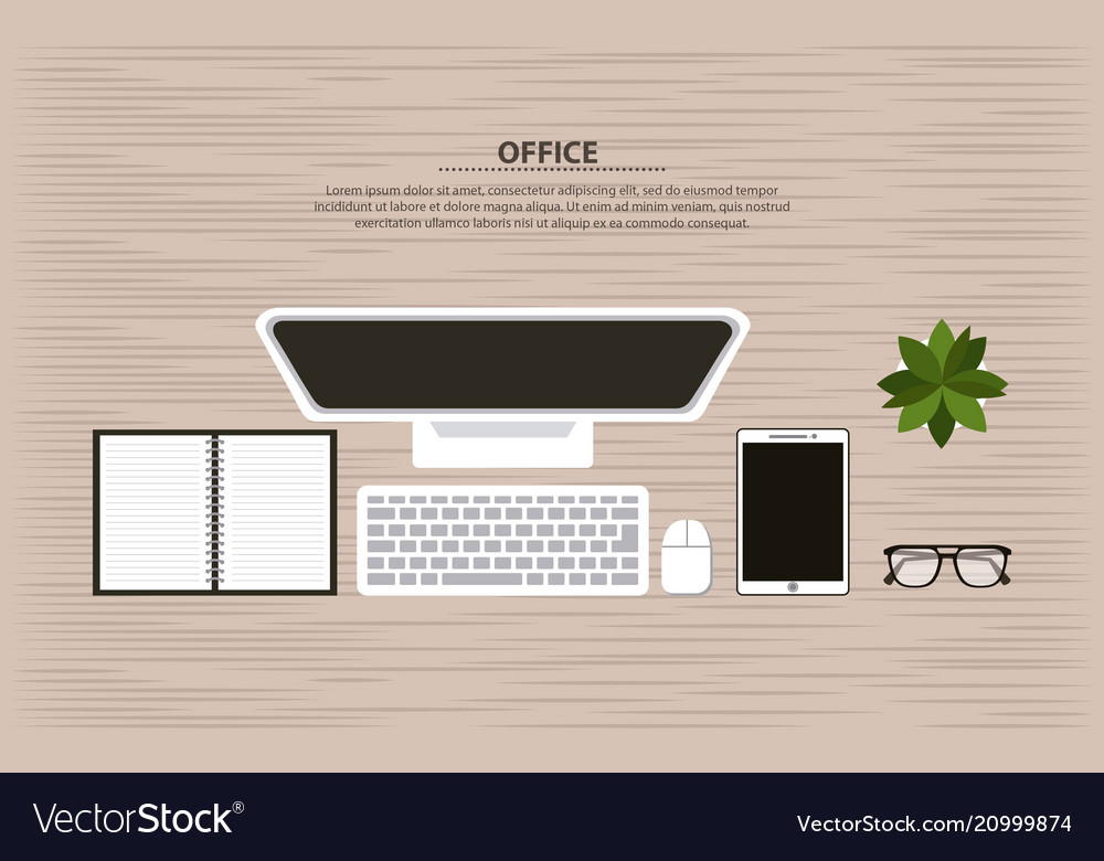 Office working process Royalty Free Vector Image