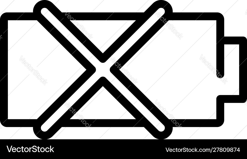 Recycling battery icon outline style Royalty Free Vector