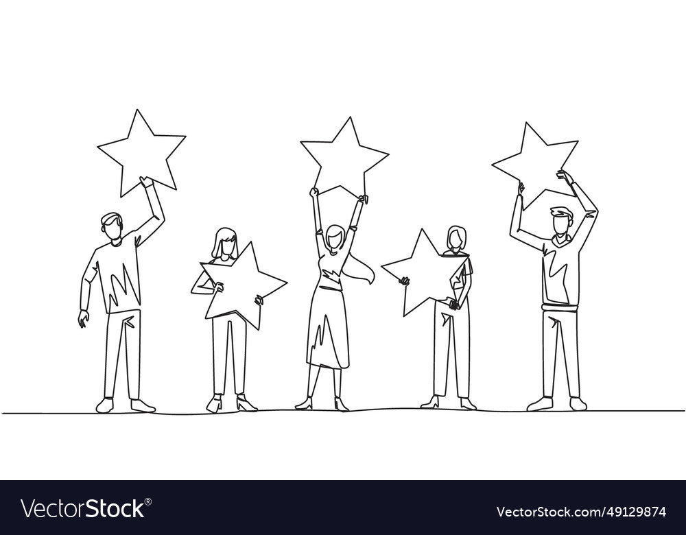 Single continuous line drawing a group of women Vector Image