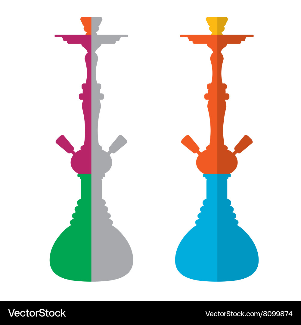 Two hookah silhouettes Royalty Free Vector Image