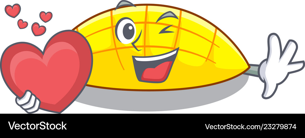 With heart slice mang on the character shape Vector Image