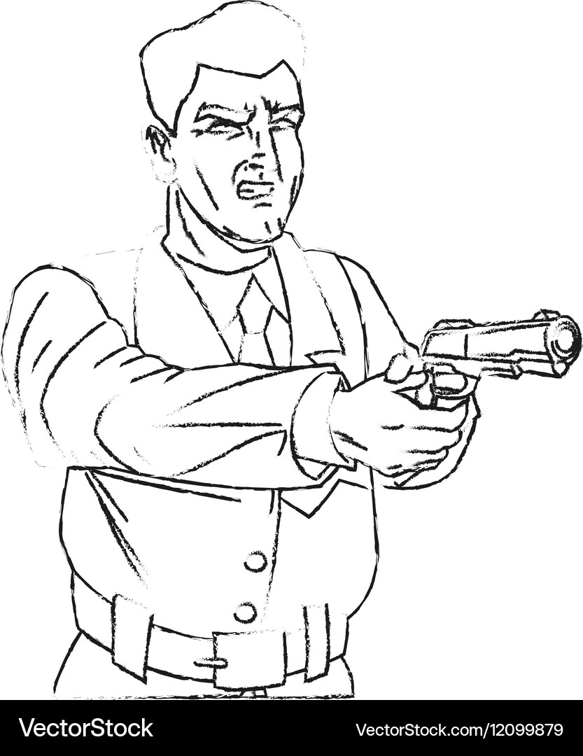 Isolated man cartoon with gun design Royalty Free Vector