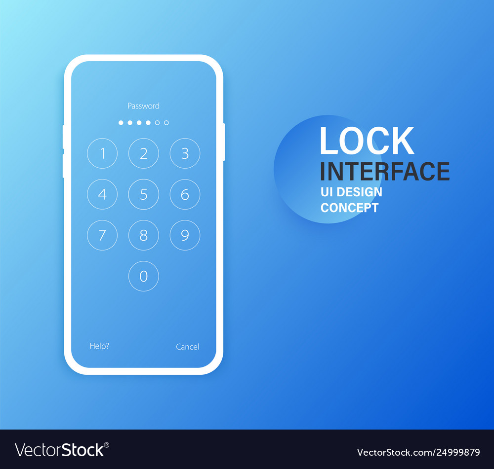 Passcode lock interface for lock screen login Vector Image Passcode lock interface for lock screen login Vector Image