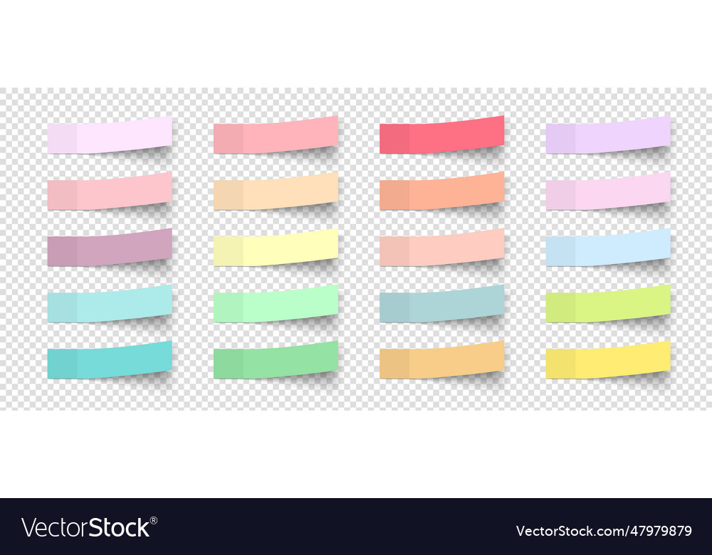 Post note stickers with shadow color sticky memos Vector Image
