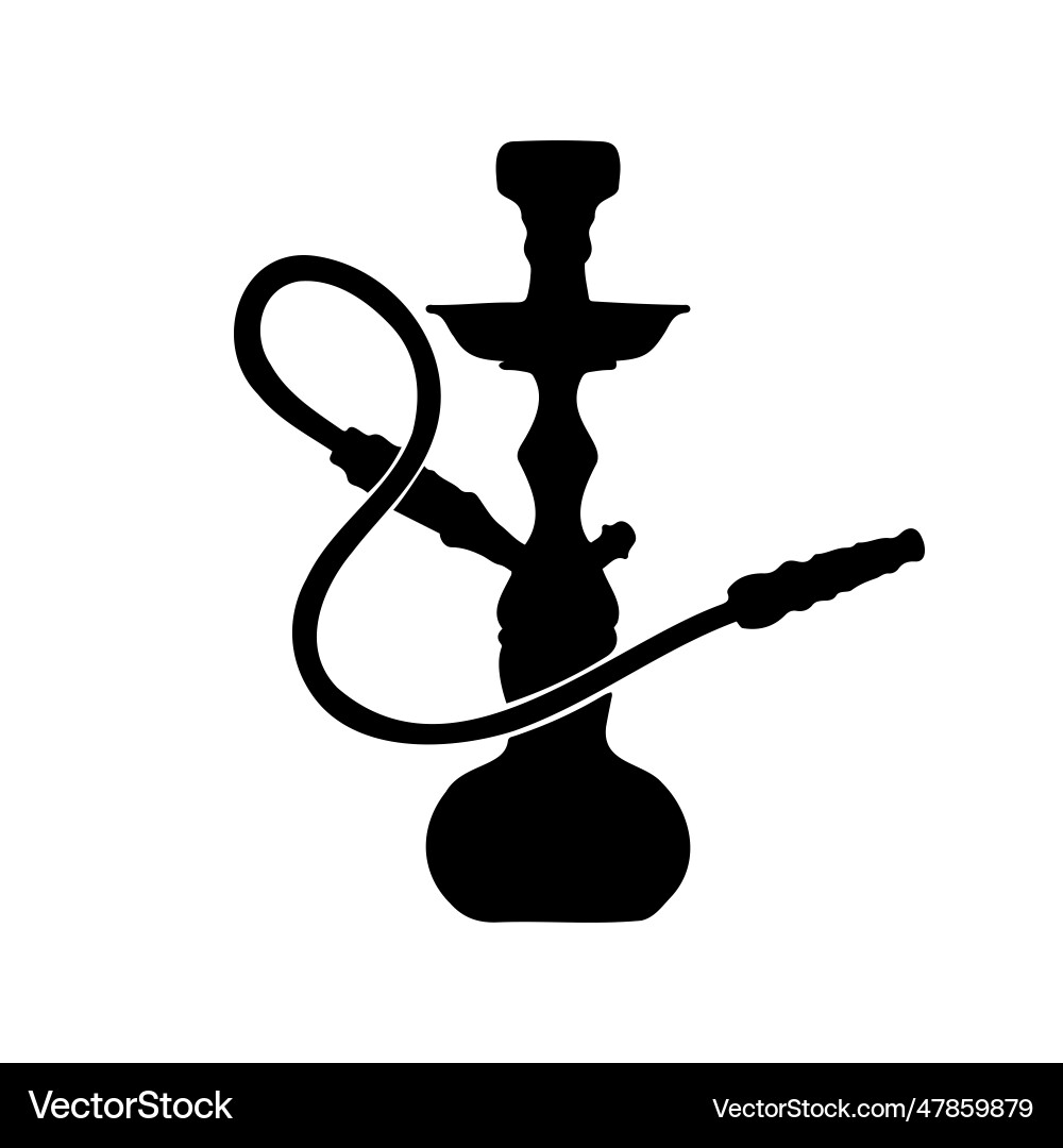 Shisha hookah black silhouette hookah Royalty Free Vector
