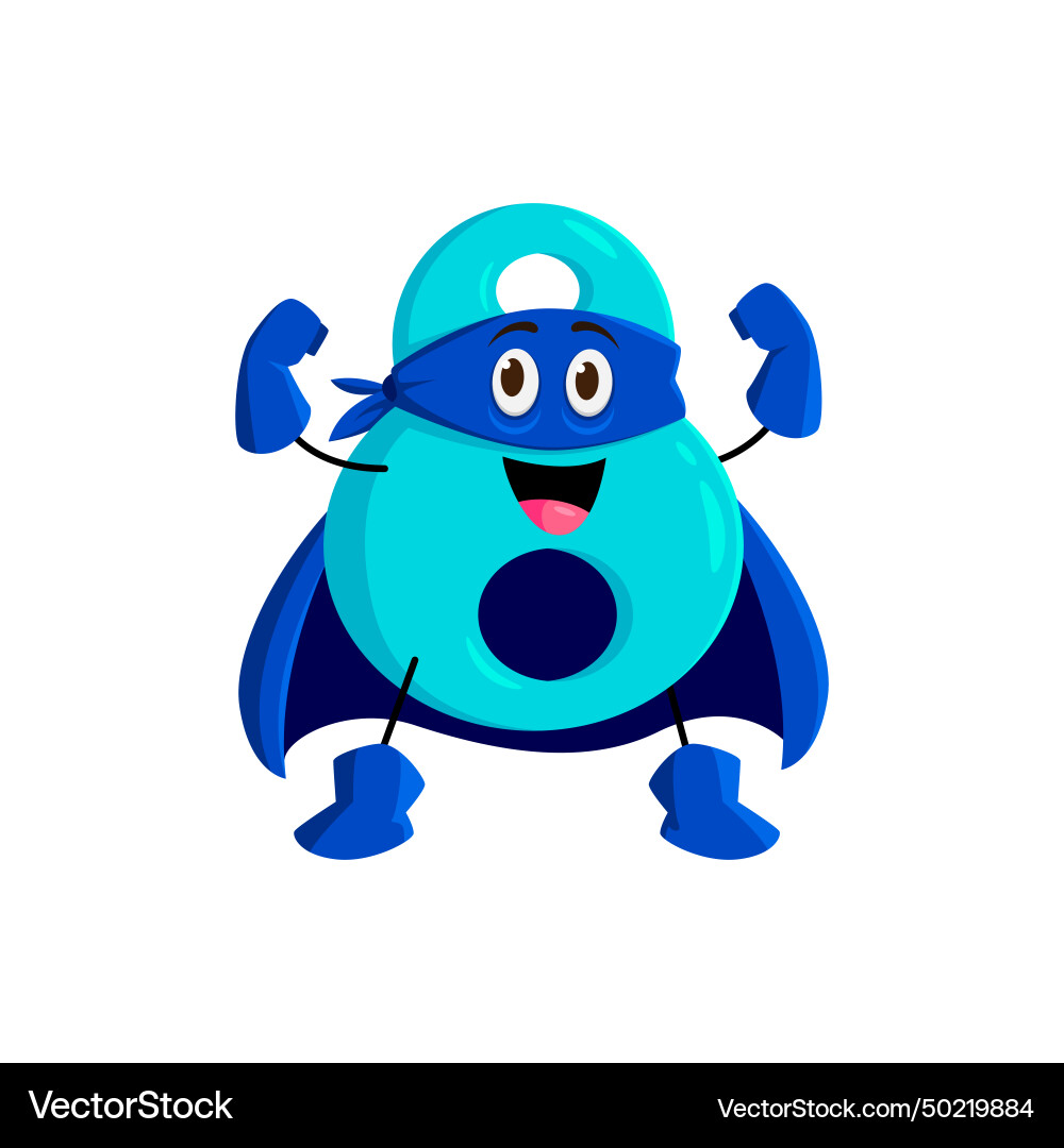 Cartoon math number eight superhero character Vector Image