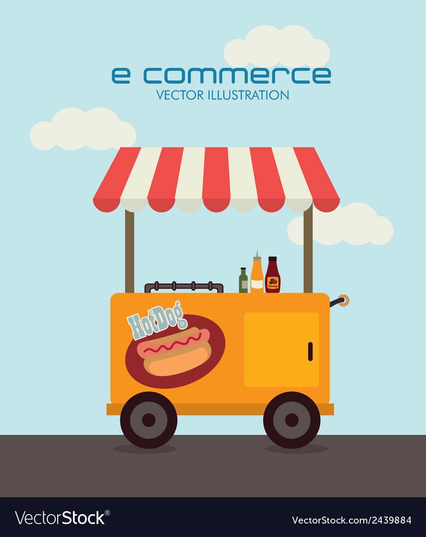 Ecommerce design over sky background Royalty Free Vector