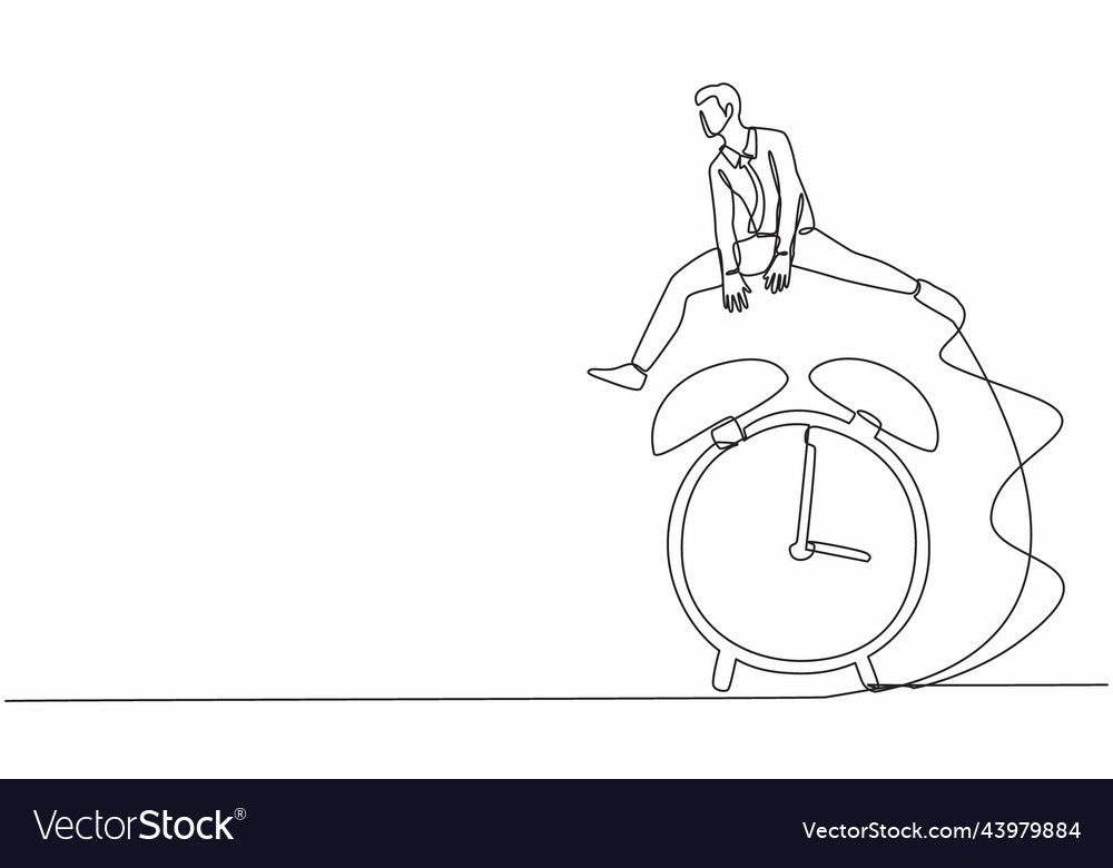Single continuous line drawing smart and happy Vector Image