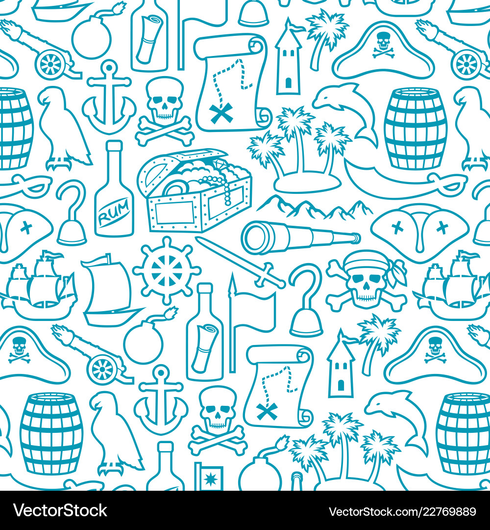 Background pattern with pirates icons Royalty Free Vector