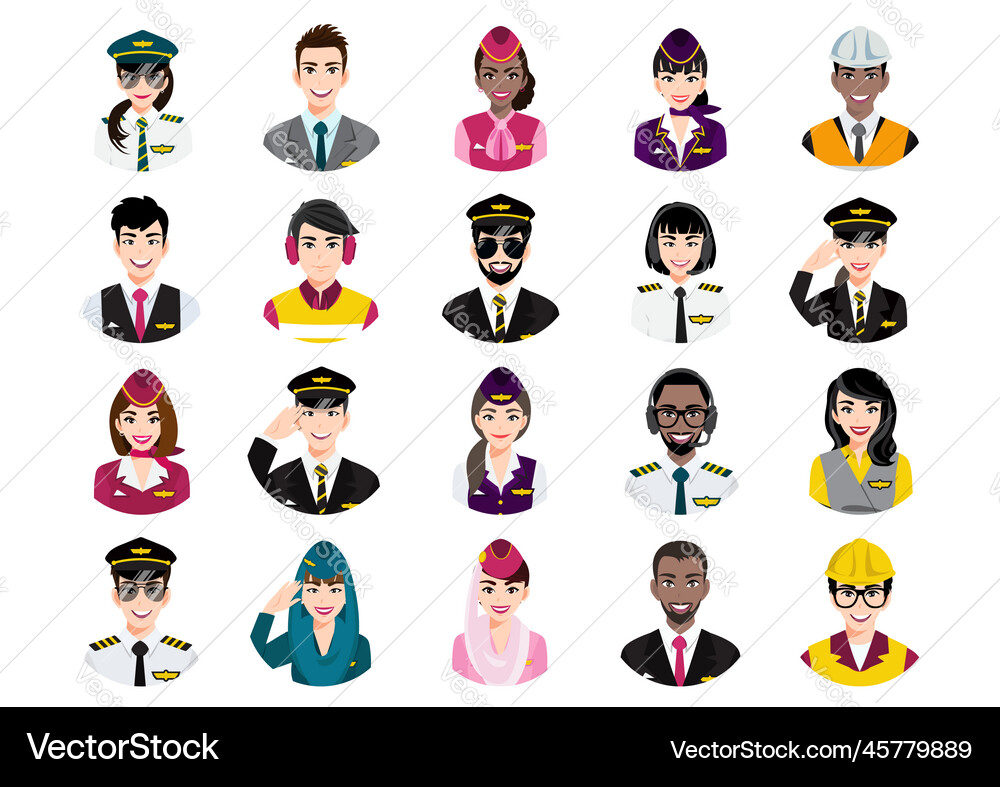 Big bundle of different people avatars set Vector Image