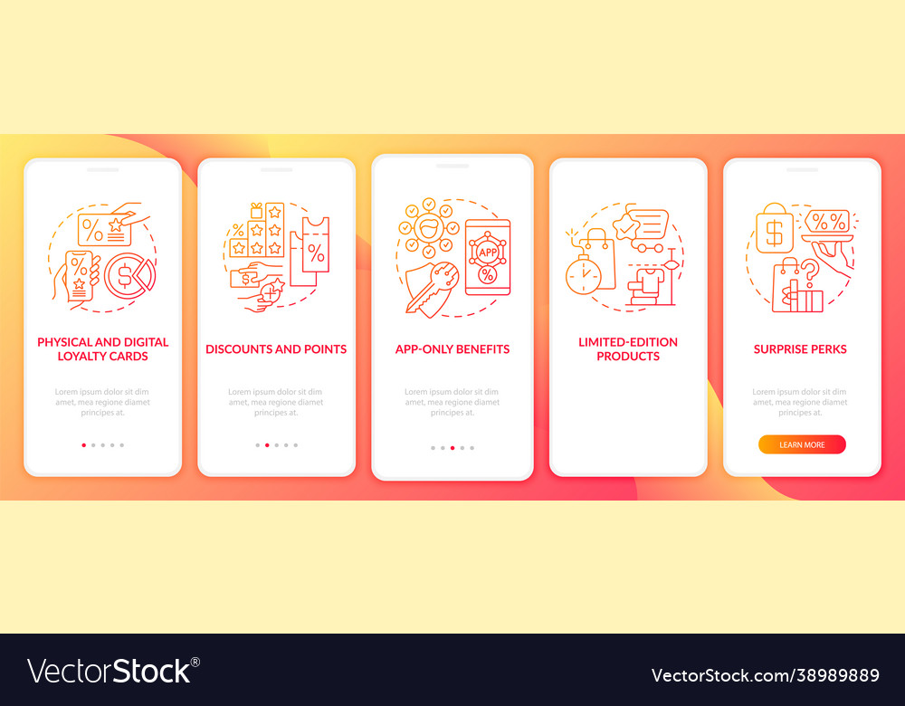Grocery store loyalty program ideas red gradient Vector Image