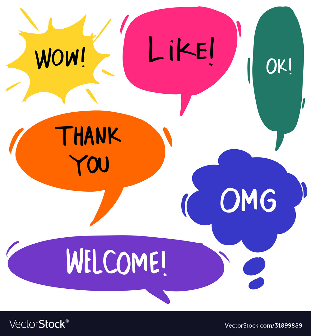 Hand drawn set colorful speech bubbles Royalty Free Vector Hand drawn set colorful speech bubbles Royalty Free Vector