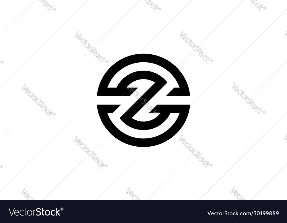 Letter z with circle logo design concept Vector Image
