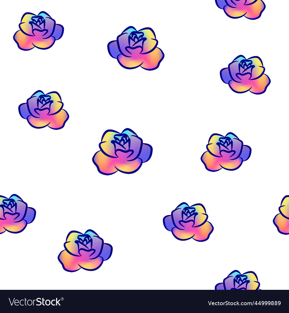 Multicolor rose seamless pattern background Vector Image
