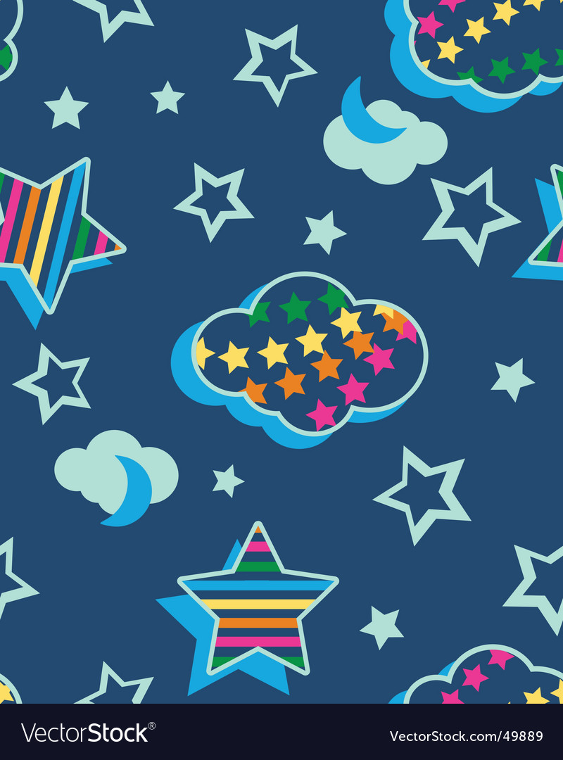 Rainbow celestial pattern Royalty Free Vector Image