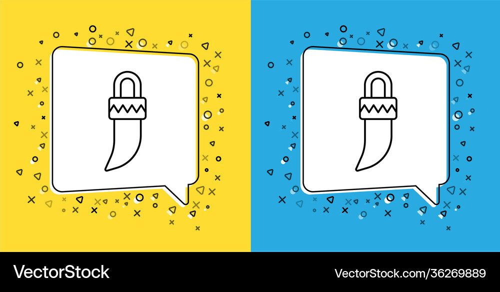 Set line native american indian tooth icon Vector Image