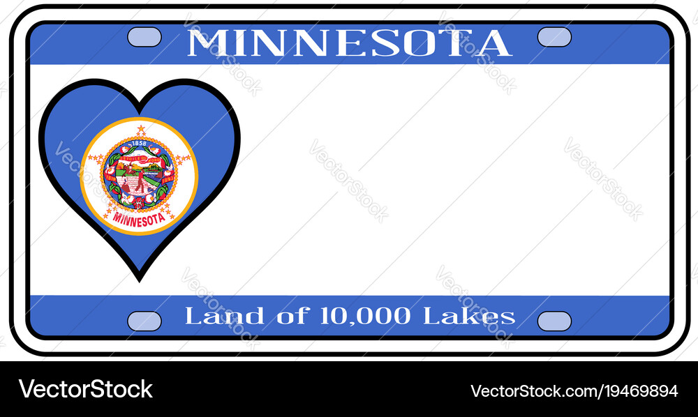 Minnesota license plate Royalty Free Vector Image