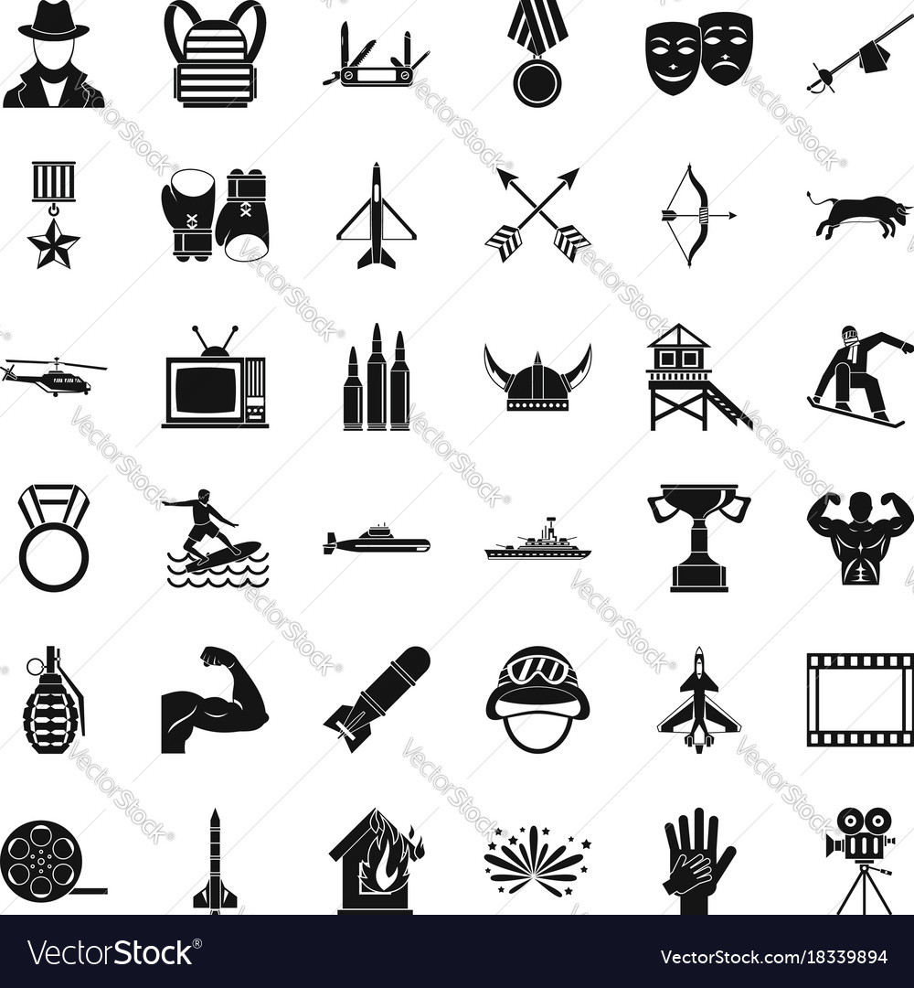 Snowboarding icons set simple style Royalty Free Vector