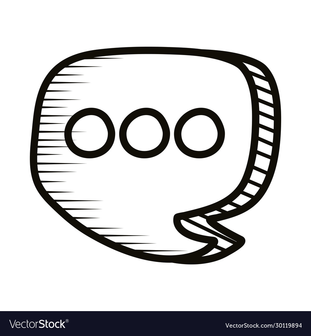 Speech bubbles message doodle line style icon Vector Image