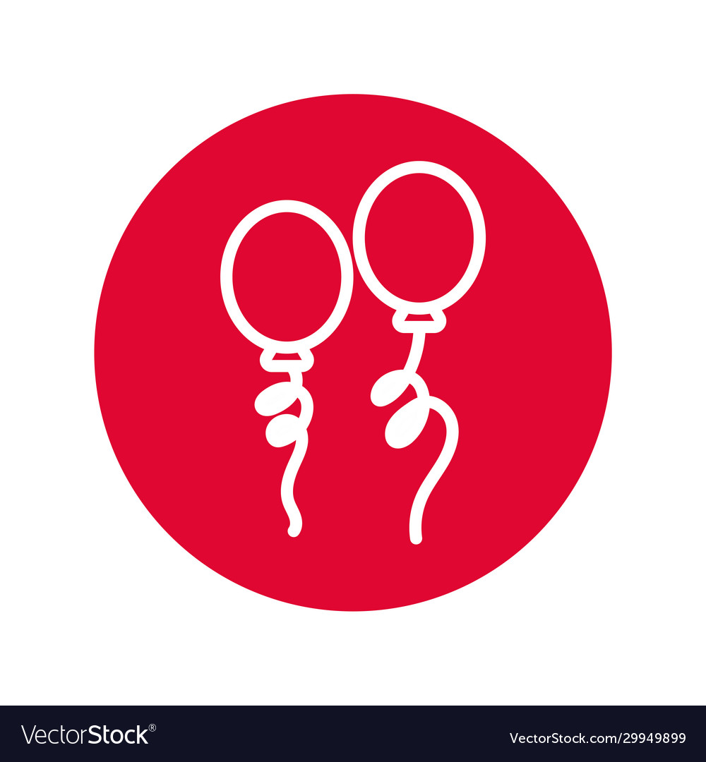Balloons Helium Floating Line Style Icon Vector Image