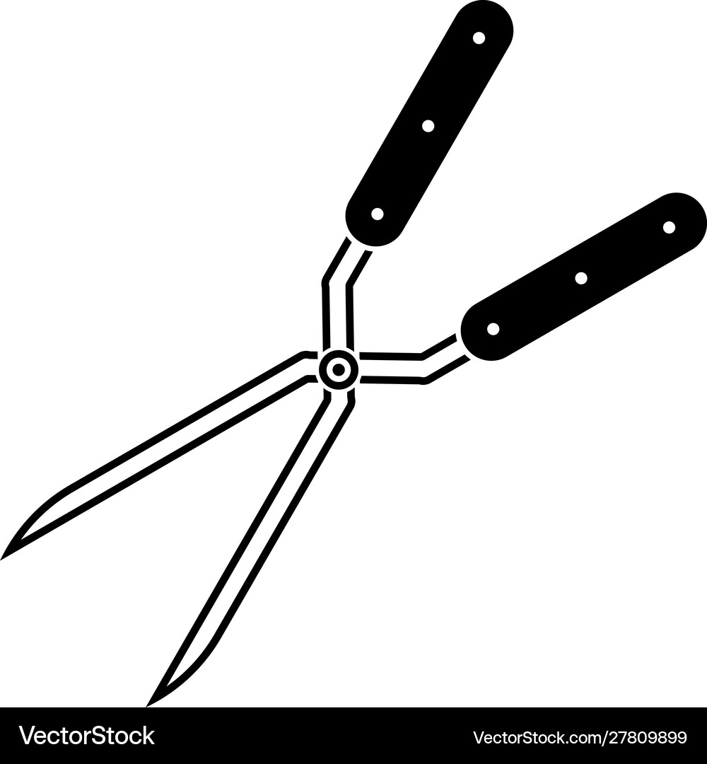 Black gardening handmade scissors for trimming Vector Image