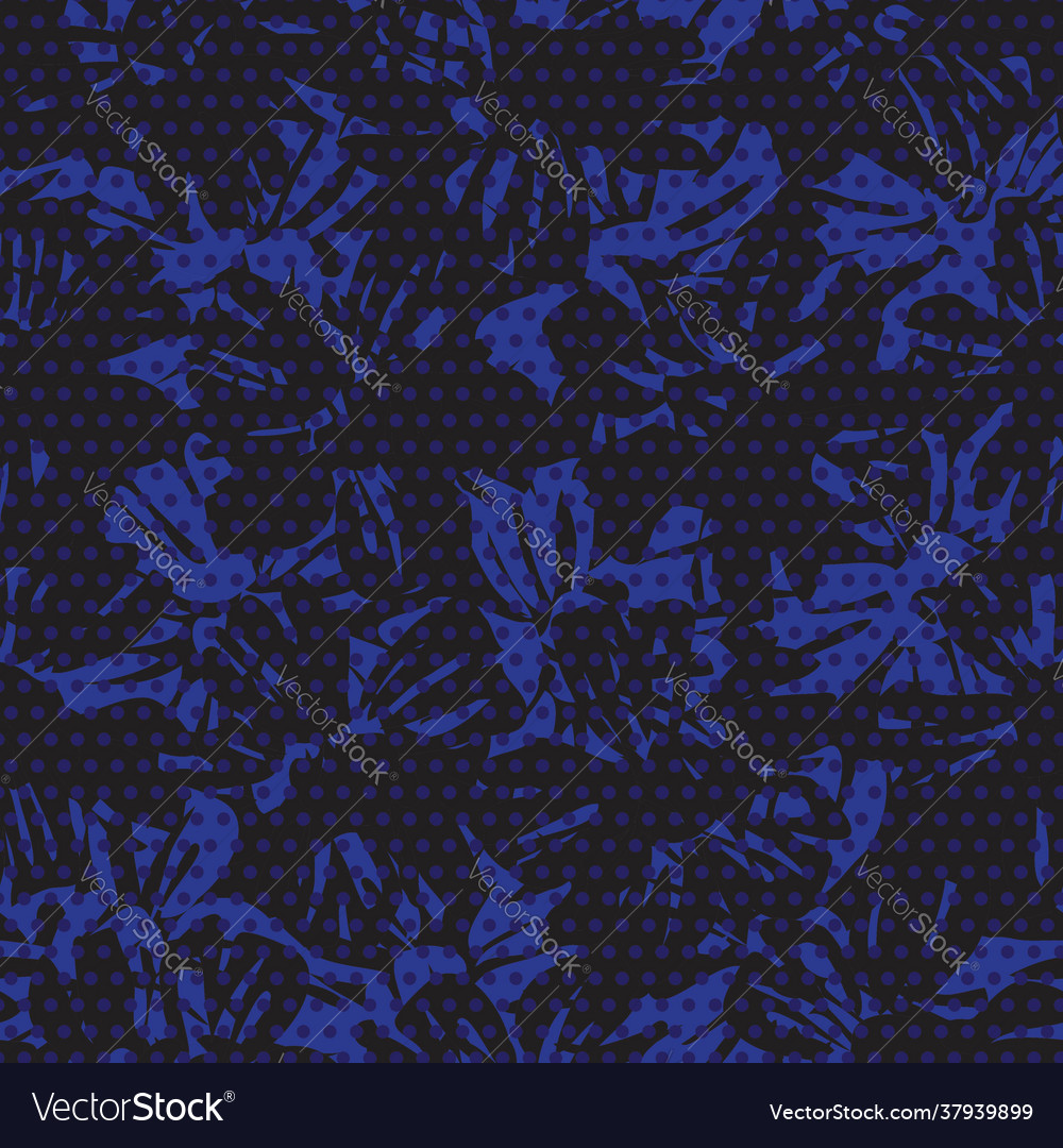 Blue botanical tropical floral seamless pattern Vector Image