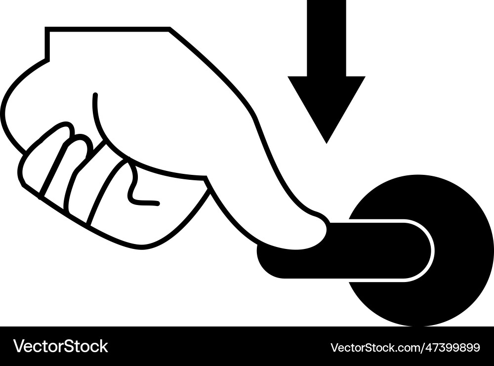 Flush handle icon icon on door sign flat style Vector Image